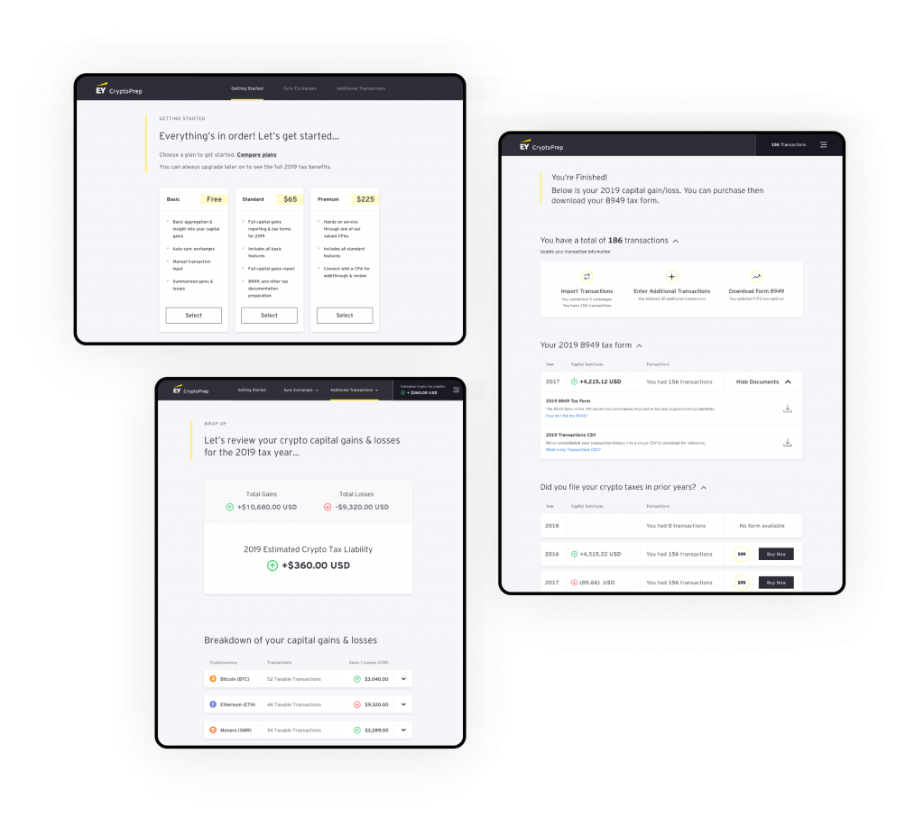 EY Crypto-asset Tax App UI/UX Design Case Study - Cake & Arrow